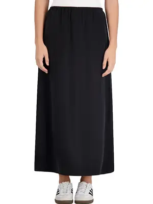 POINT A-Line Faux Suede Skirt Black