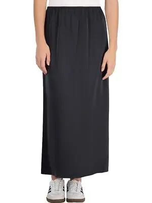POINT Satin Maxi Skirt - Black
