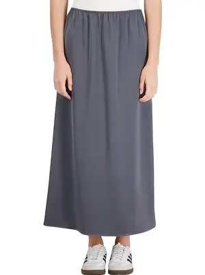 POINT Satin Maxi Skirt Gunmetal