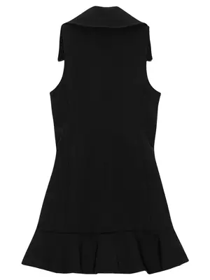 GANNI Zip-up Crepe Mini Dress - Black