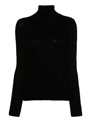 JIL SANDER Boiled Wool Sweater - Black