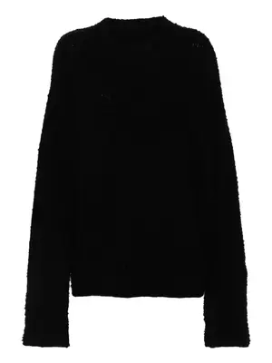 UMA WANG Crew Neck Wool-cashmere Blend Sweater - Black