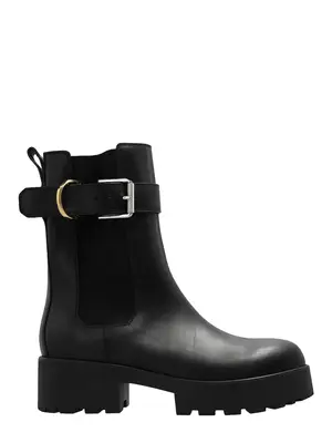 Givenchy Buckled Leather Boots - Black