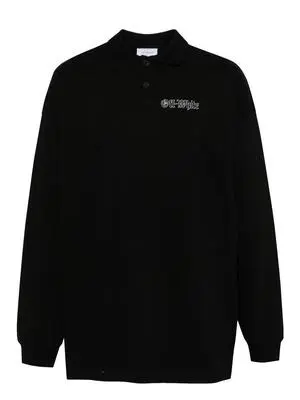 Off-White Gang-print Polo Shirt - Black