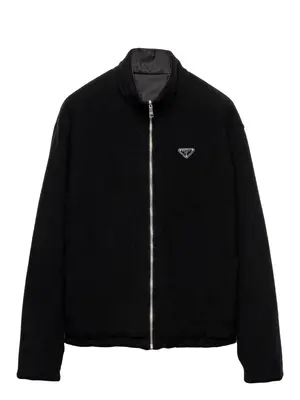 Prada Re-nylon And Cashmere Reversible Jacket - Black
