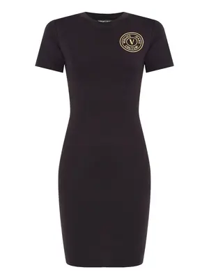 Versace V-emblem T-shirt Dress - Black