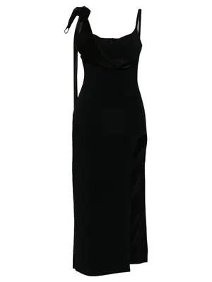 David Koma Satin-bow Midi Dress - Black