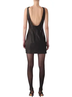 JASON WU Leather Mini Dress - Black