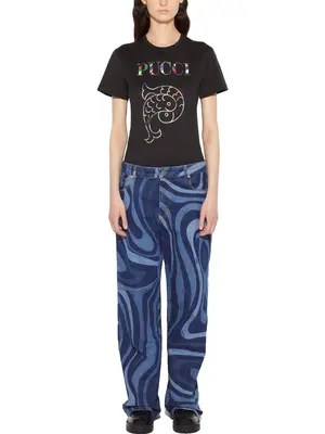 Emilio Pucci Logo-print Cotton T-shirt - Black