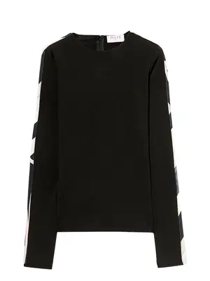 Emilio Pucci Contrast-trim Long-sleeve Top - Black