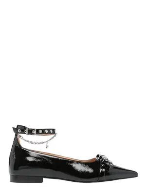 GANNI Bow-detail Ballet Flats - Black