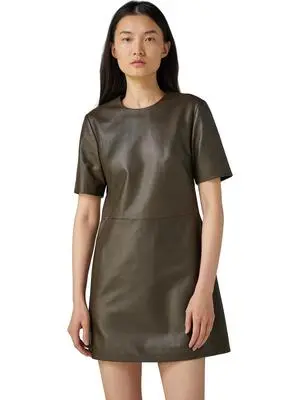 Veronica De Piante Tabitha Dress In Leather, Tobacco Tobacco