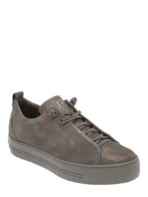 Paul Green Paul Green Wisdom Leather Sneakers Iron Metallic Suede
