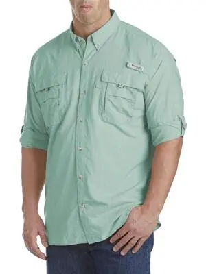Columbia Big & Tall Pfg Bahama Ii Long-sleeve Sport Shirt - Misty Jade