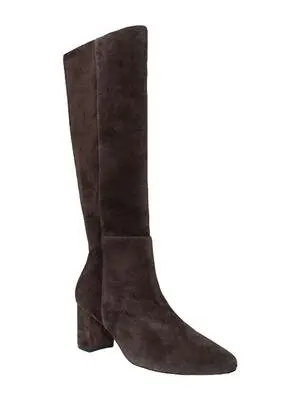 L'Agence Eugenie Knee High Boots - Dark Brown Suede