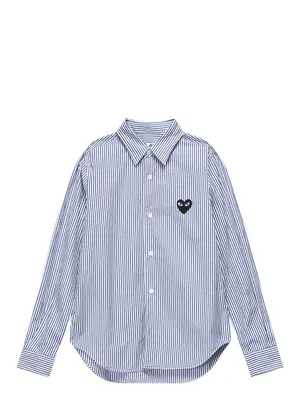 Play Comme Des Garcon Stripe Woven Shirt - Blue