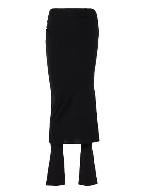 Alaïa Ruched Wool-blend Skirt Pants - Black