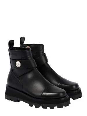 JIMMY CHOO Meena Leather Ankle Boots - Black