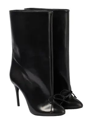 Alaïa 90 Bow-detail Leather Ankle Boots - Black