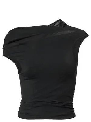 Rick Owens Draped Jersey Minidress - Black