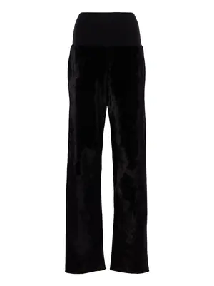 Alaïa Velvet Straight Leg Trousers - Black