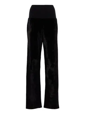 Alaïa Alaïa Velvet Straight Leg Trousers Black