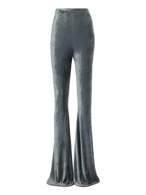 Rick Owens High-rise Velvet Flared Pants - Blue
