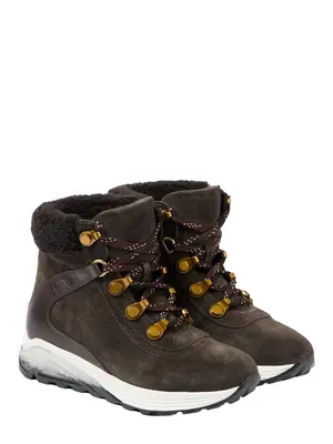 See By Chloé Brett Shearling-trimmed Suede Hiking Boots - Brown