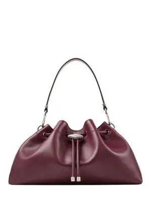 JIMMY CHOO Cinch Medium Leather Shoulder Bag - Garnet/antique Silver