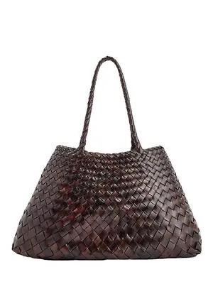 Dragon Diffusion Santa Croce Woven-Leather Top-Handle Basket Bag One-color