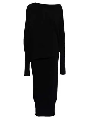 Wolford Draped Jersey Sweater Dress - Black