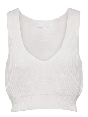 Proenza Schouler Cotton And Cashmere Crop Top - White