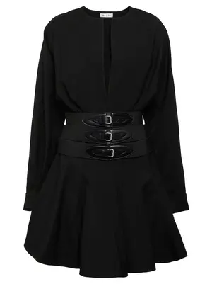 ALAÏA Belted Wool Minidress