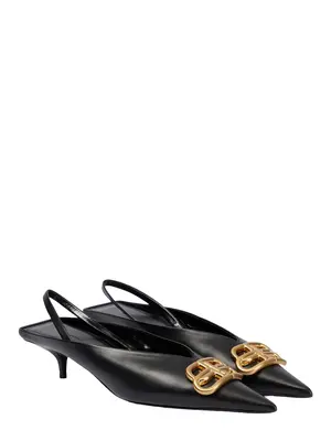 Balenciaga Square Knife Bb Slingback Mules - Black