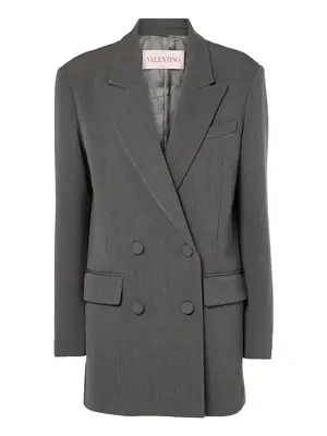 Valentino Garavani Wool Gabardine Blazer - Grey