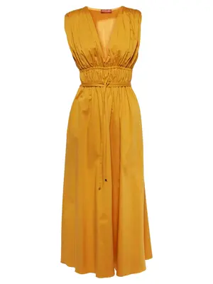 Altuzarra Fiona Ruched Midi Dress - Orange