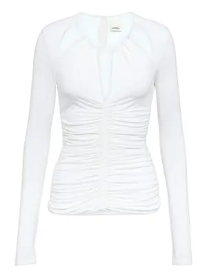 Isabel Marant Levona Cutout Ruched Top - White
