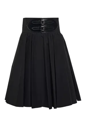 Alaïa Belted Cotton Skirt - Black