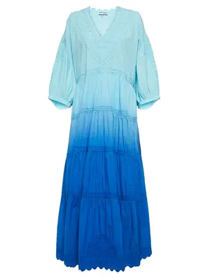 JULIET DUNN Cotton Poplin Maxi Dress - Blue