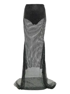 Giuseppe Di Morabito Crystal-embellished Mesh Maxi Skirt - Black