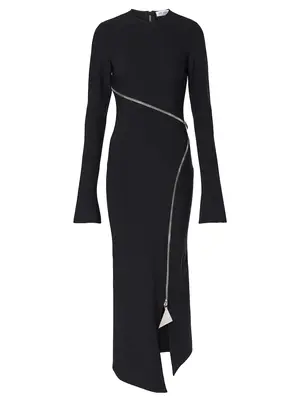 Attico Zip-up Midi Dress - Black