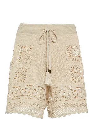 Zimmermann Chintz Crochet Shorts - Neutrals