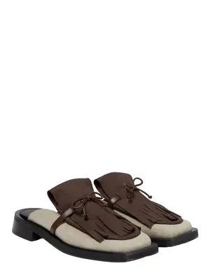 GIA BORGHINI Rosie 40 Linen Slippers - Black