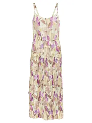 Vince Floral Pleated Midi Dress - Multicoloured