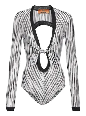 Missoni Space-dyed Cutout Bodysuit - Black