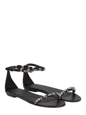Isabel Marant Étoile Embellished Leather Sandals - Black