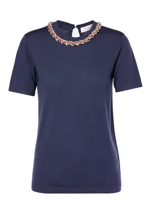 Carolina Herrera Embellished Wool And Silk Sweater - Multicoloured