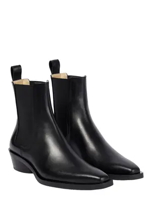 Proenza Schouler Bronco Leather Ankle Boots - Black
