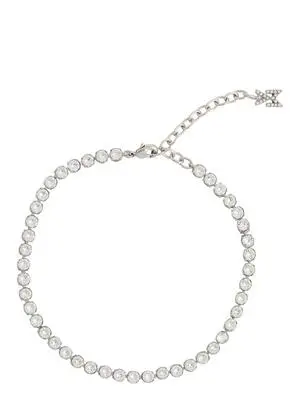 Amina Muaddi Tennis Crystal Anklet - Silver