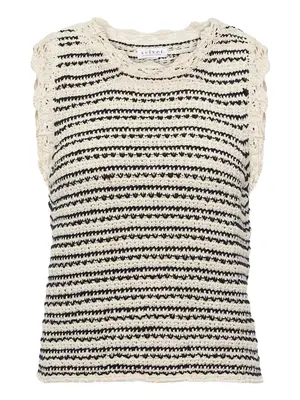 Velvet By Graham & Spencer Sophie Striped Cotton-blend Vest - Multicoloured
